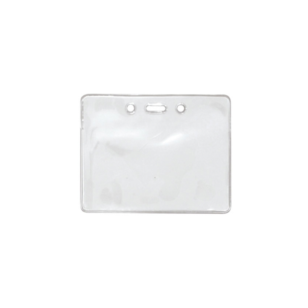 Horizontal Extra Large Badge Holder with Red Bar – 20011R – ID Badge Center